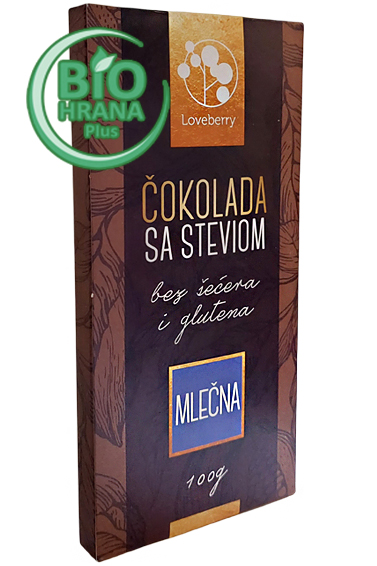 Cokolada sa stevijom - mlečna bez glutena posna 100g ZD